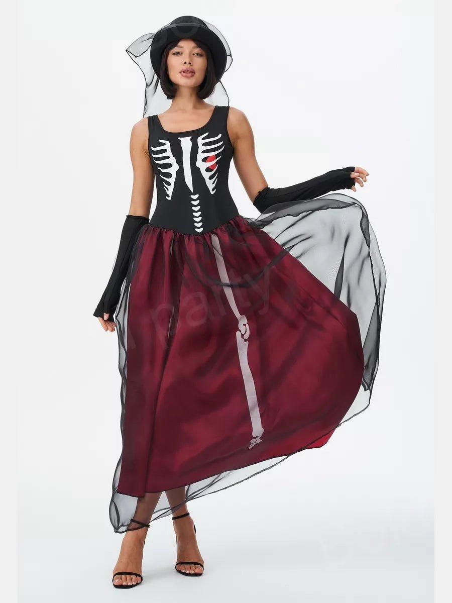 Reba Halloween Cosplay Costumes – Black Bride Witch Dress